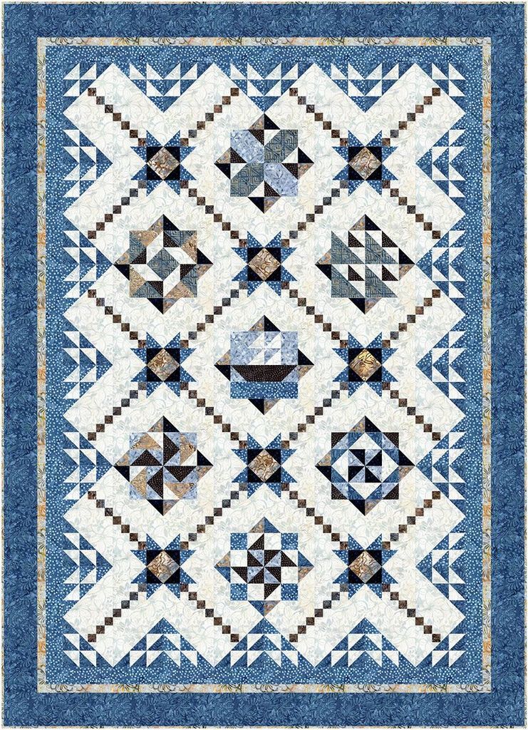 Quilt Kit Top Rough Waters Tonga Batiks 62" x 86" | ABBI MAYS FABRIC SHOP