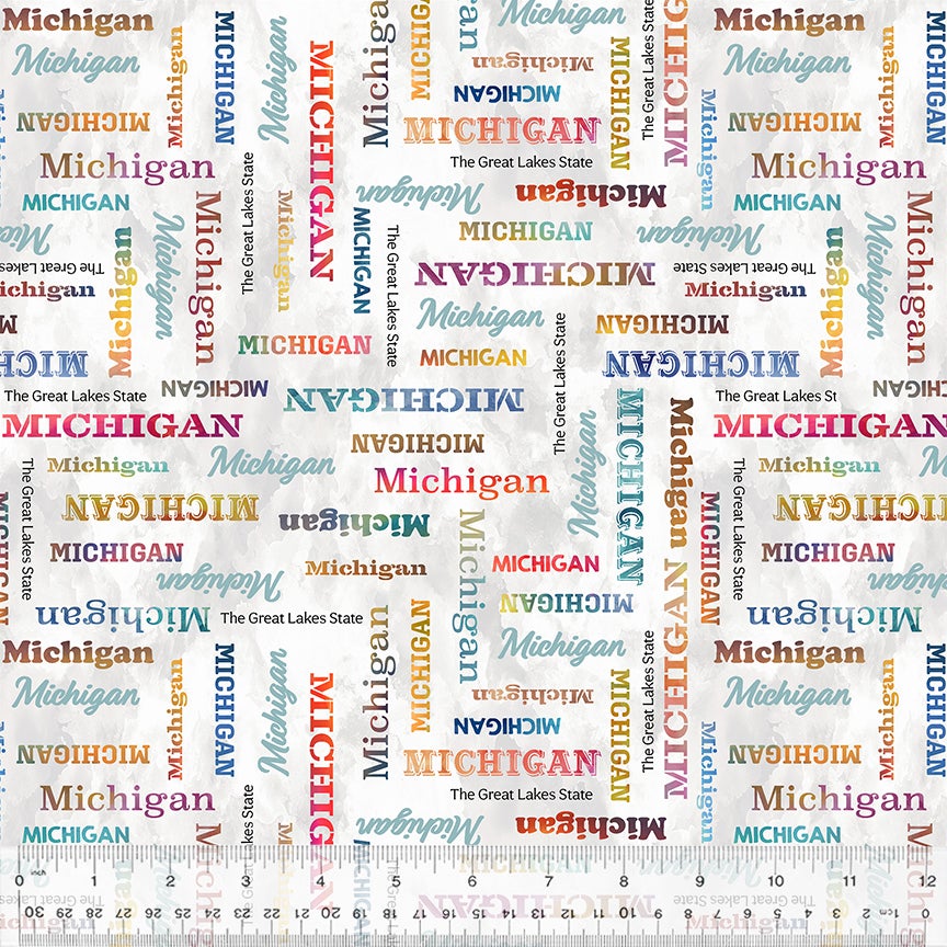 Michigan Shop Hop 2024 Windham Fabrics 54041-4 The Great Lakes State ...